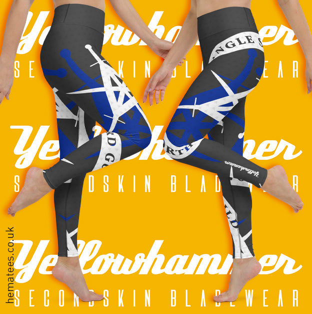 Women's Yellowhammer black Triangle Sword Guild Yoga Leggings – Hematees